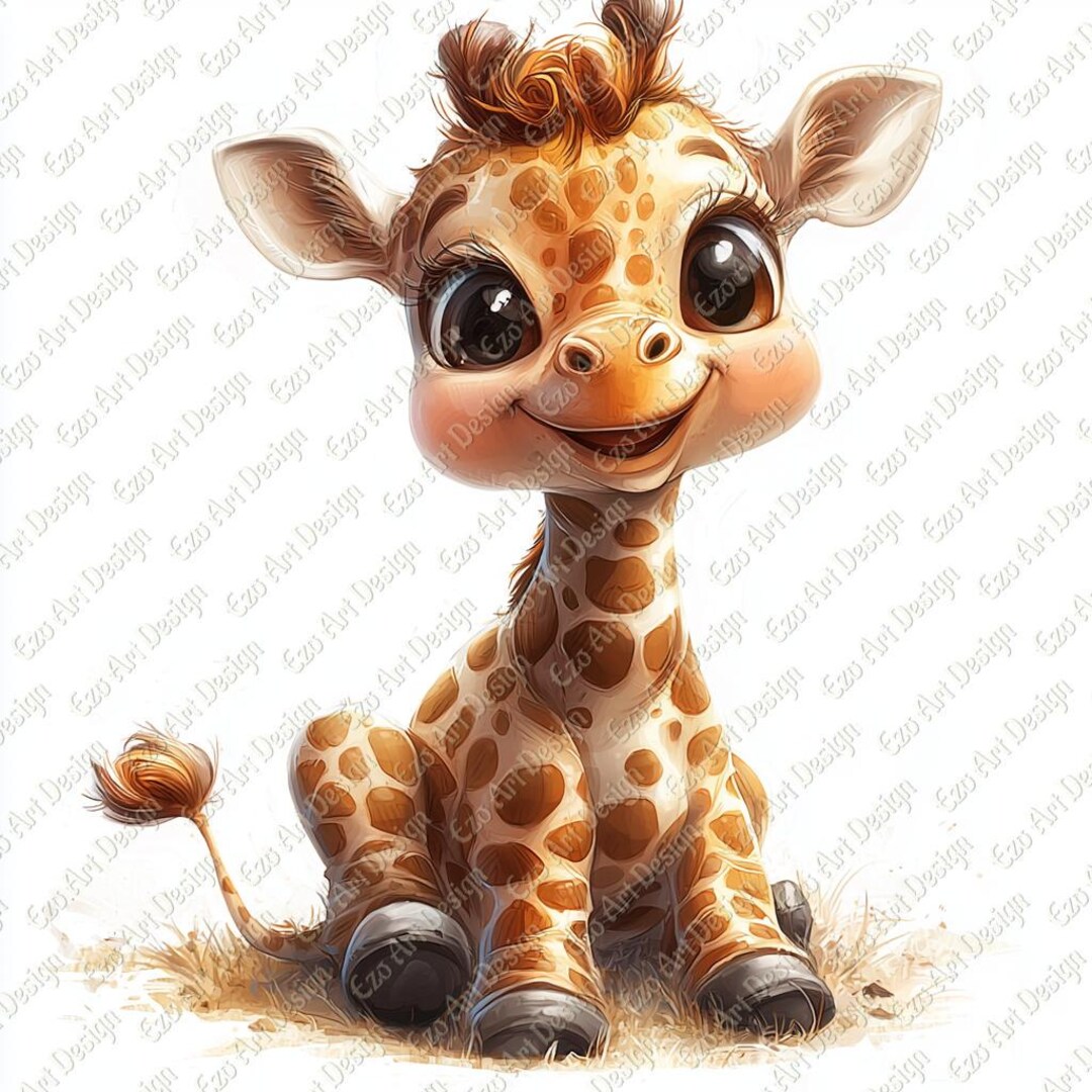 Baby Giraffe Clipart, Forest Animal Nursery Art (digital Download - Etsy