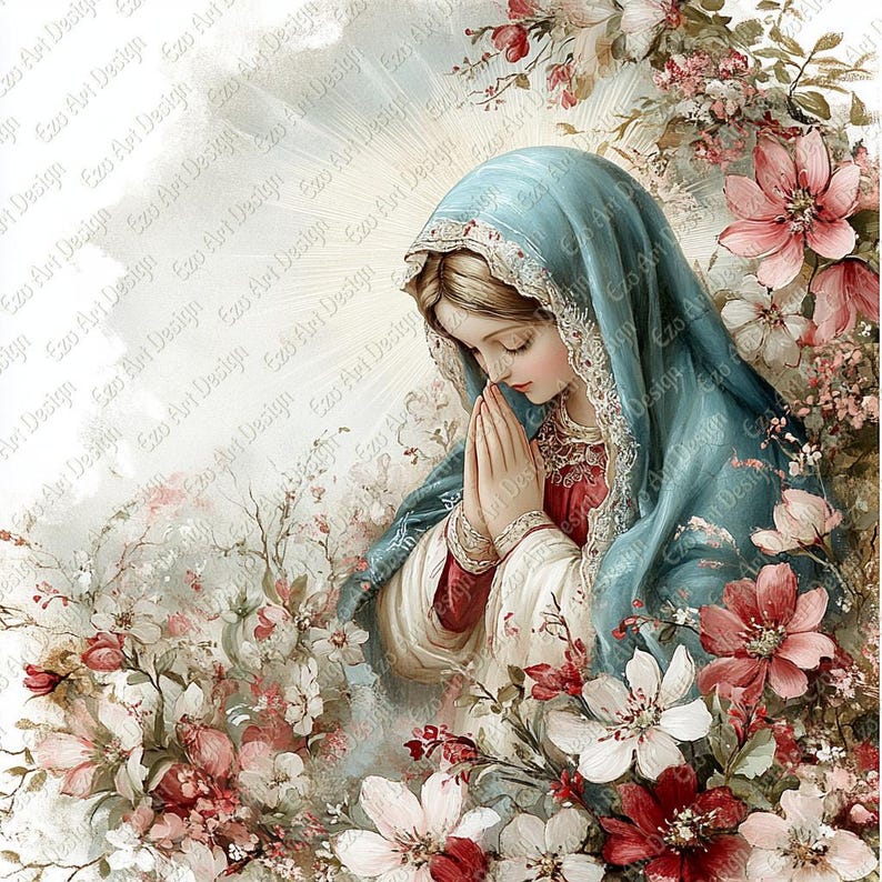 Holy Mary Clipart, Blessed Mother JPG Images (digital Download) - Etsy