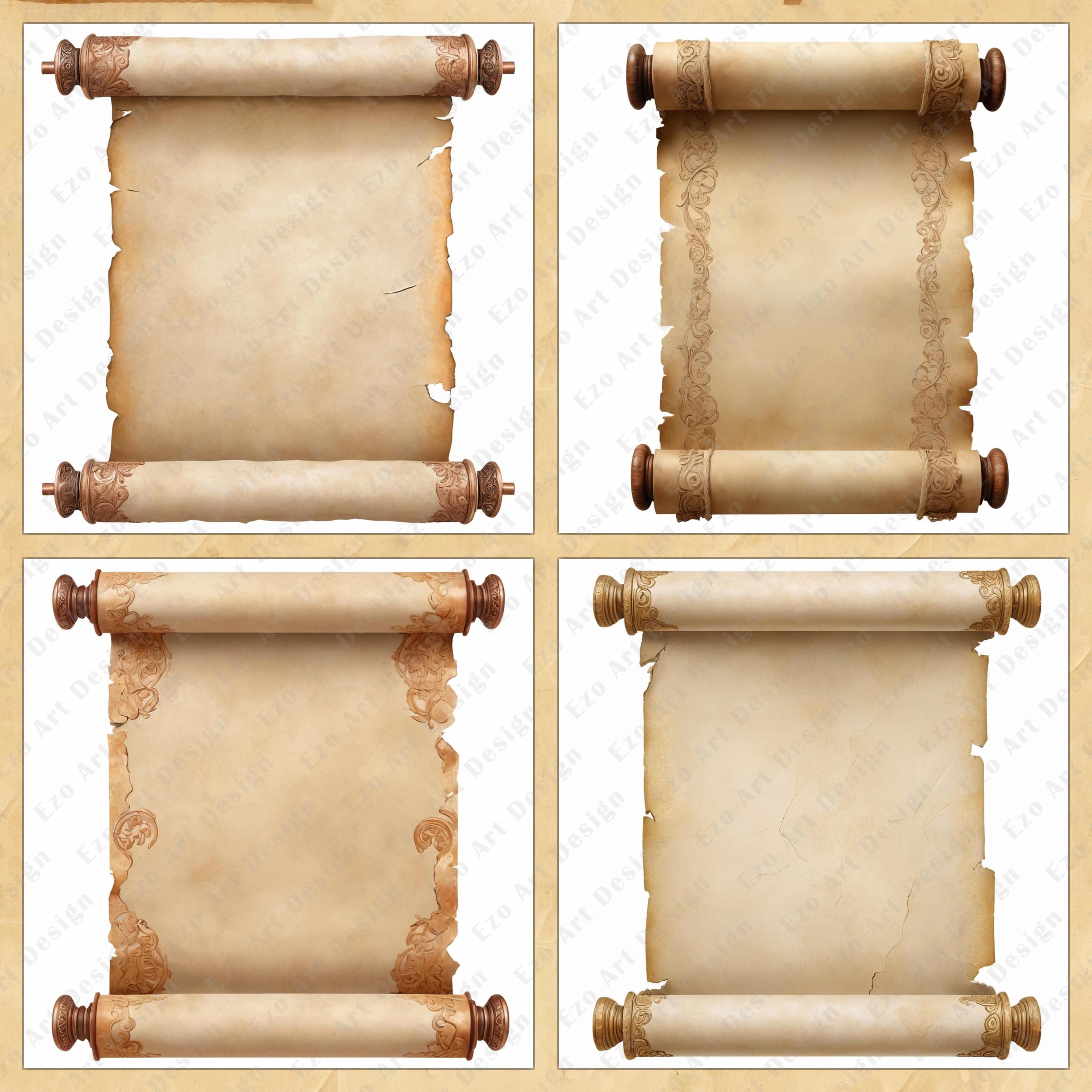 Medieval Scroll Clipart, 12 JPG, Digital Download, Printable Vintage ...