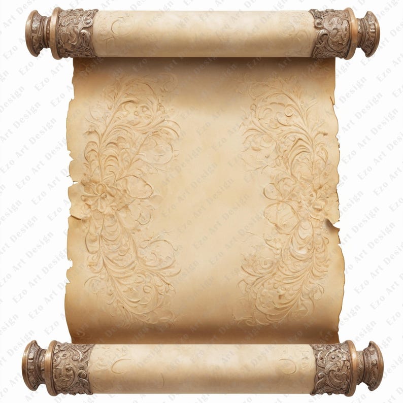 Medieval Scroll Clipart, 12 JPG, Digital Download, Printable Vintage ...