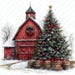 Christmas Farmhouse Clipart, Snowy Barn Scene (digital Download) - Etsy