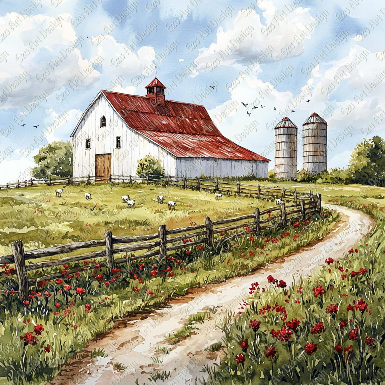 Farmyard Barn Clipart Set: Sunrise Designs (JPG Digital Download) - Etsy