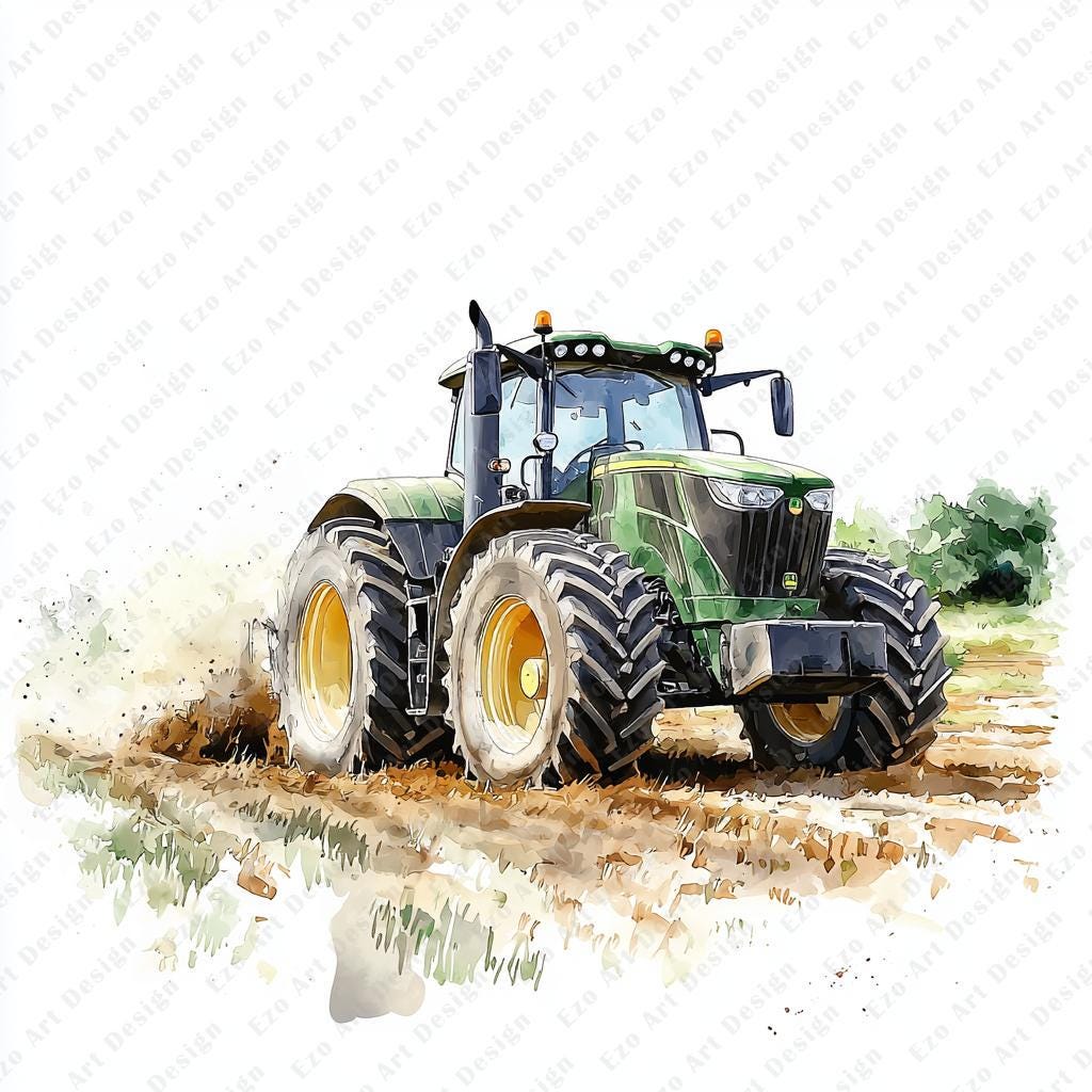 Rustic Farm Tractor Clipart, Agricultural JPG (digital Download) - Etsy