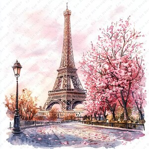 Love in Paris Clipart, 10 High Quality JPG, Paris Eiffel Tower ...