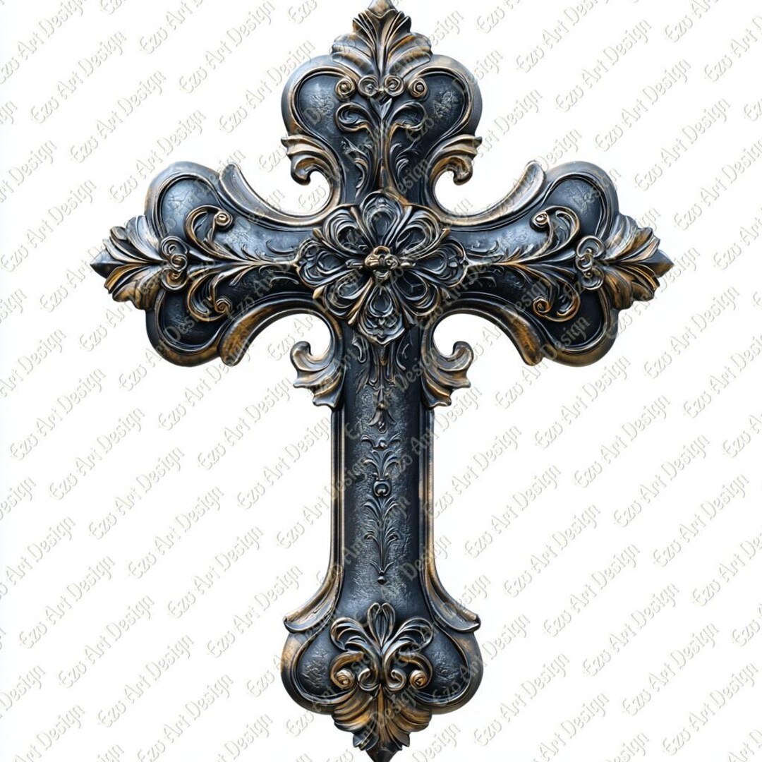 Vintage Gothic Cross Clipart, Sacred Christian Art (digital Download ...