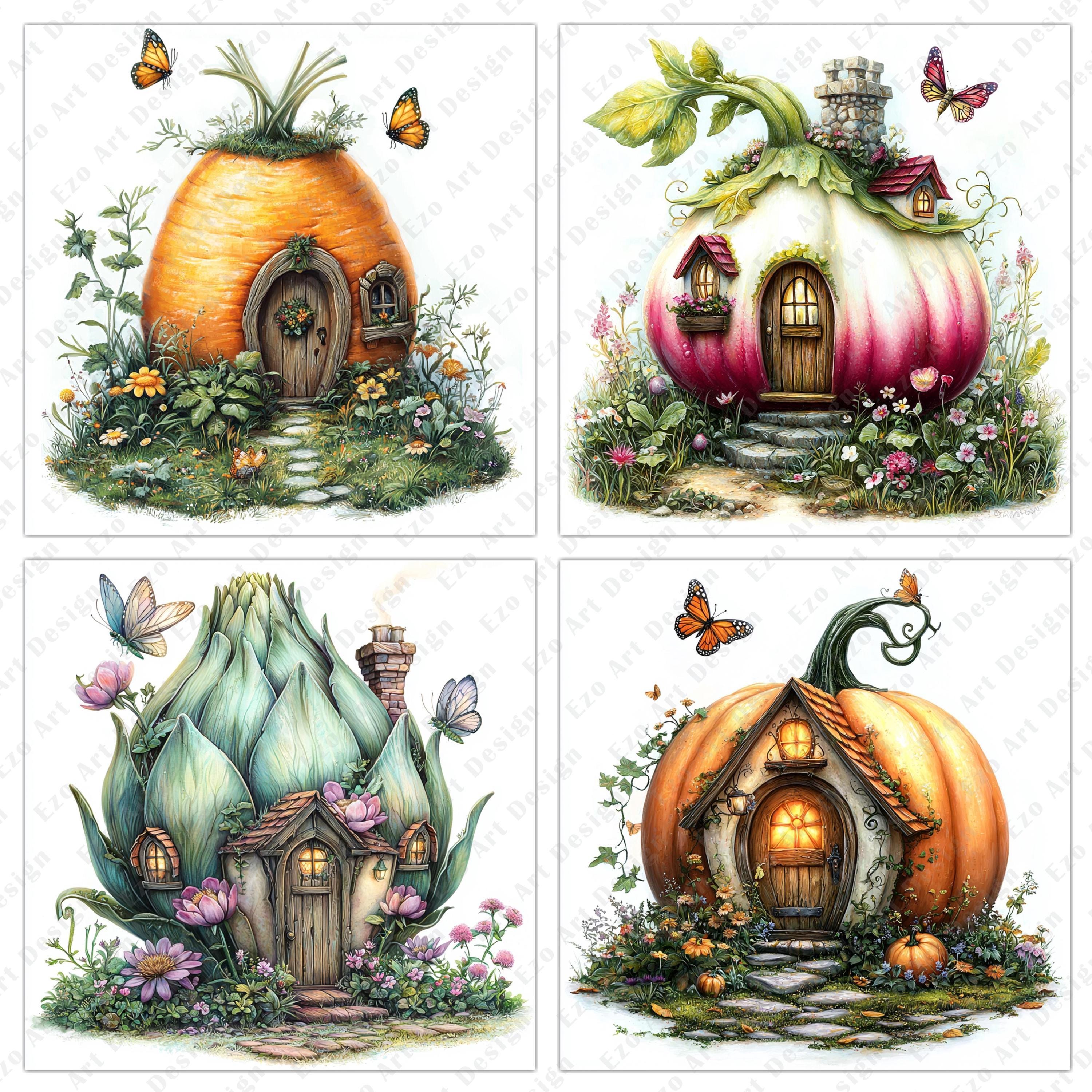 Whimsical Fairy Tale House Clipart, Vegetable Home (digital Download ...