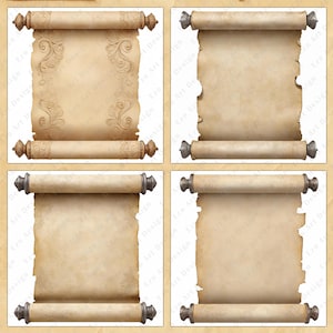 Medieval Scroll Clipart, 12 JPG, Digital Download, Printable Vintage ...