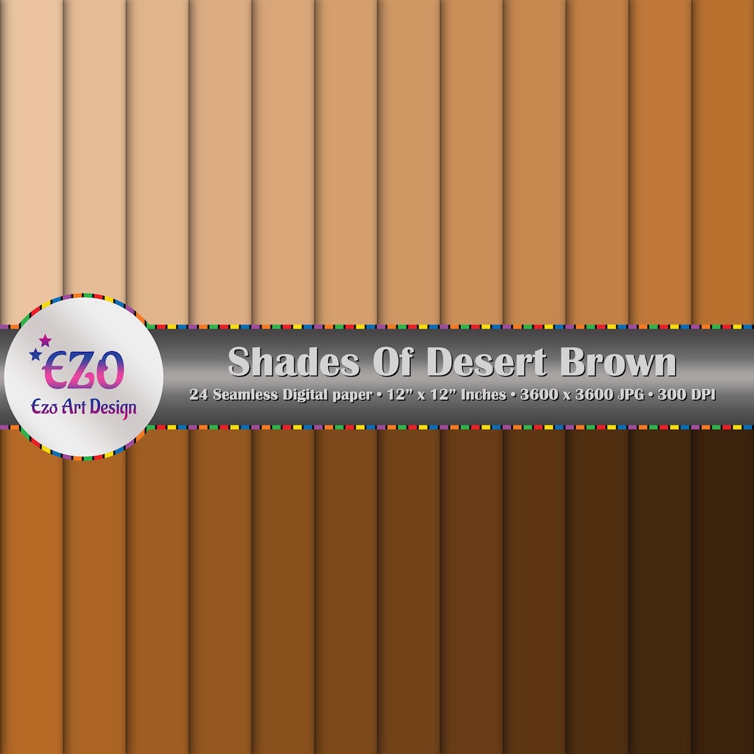 Shades of Desert Brown Digital Paper Pack, 24 Papers, Scrapbook Papers ...