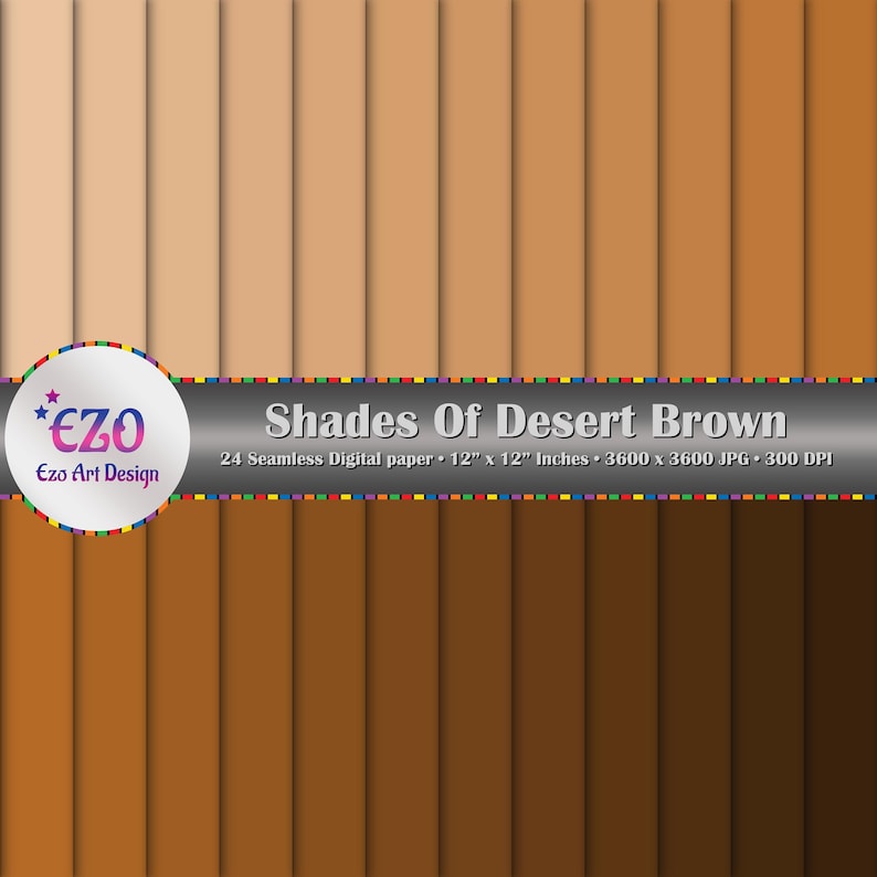 Shades of Desert Brown Digital Paper Pack, 24 Papers, Scrapbook Papers ...