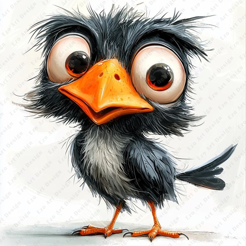 Funny Crow Clipart, 10 High Quality JPG, Laughing Crow, Cute Crow ...