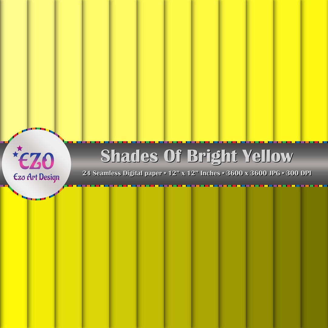 Bright Yellow Digital Scrapbook Papers (24 Seamless 12x12 Sheets) - Etsy