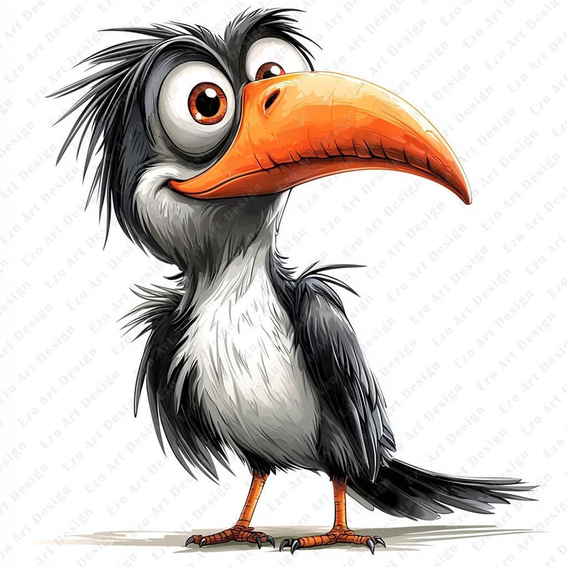 Funny Crow Clipart, 10 High Quality JPG, Laughing Crow, Cute Crow ...