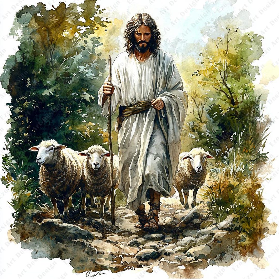 Jesus Painting Clipart, Good Shepherd Christian Art, Religious ...