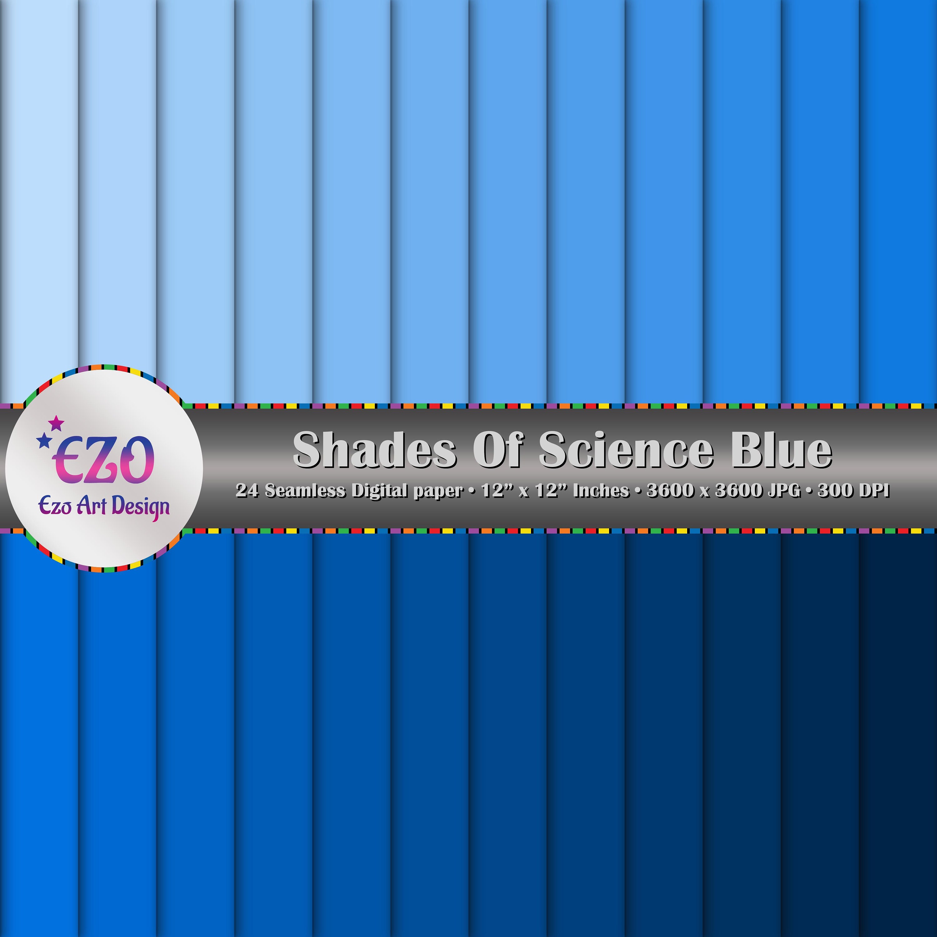 Shades of Science Blue Digital Paper Pack, 24 Papers, Scrapbook Papers ...
