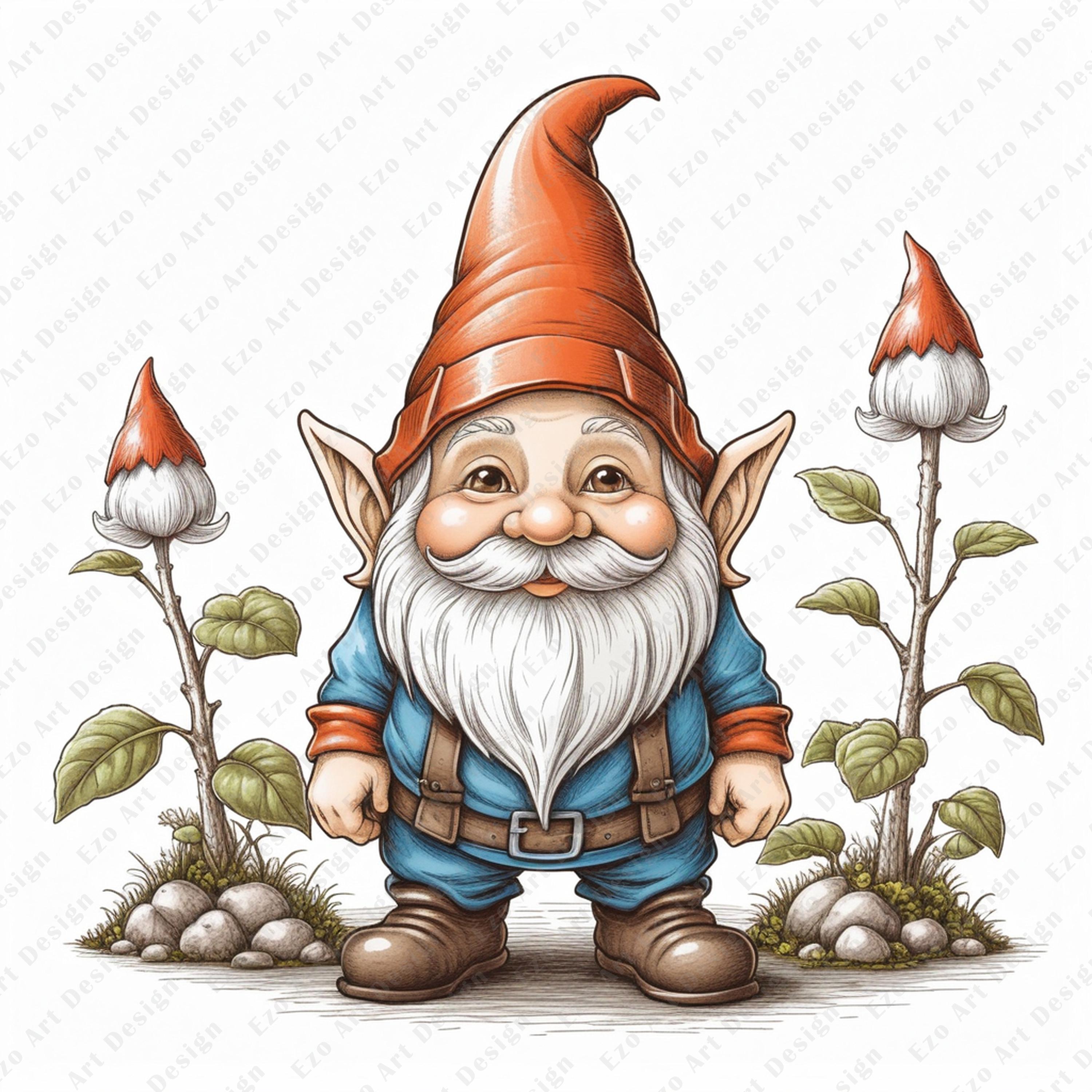 Gnome Clipart Bundle, 12 JPG, Digital Download, Printable Clipart ...