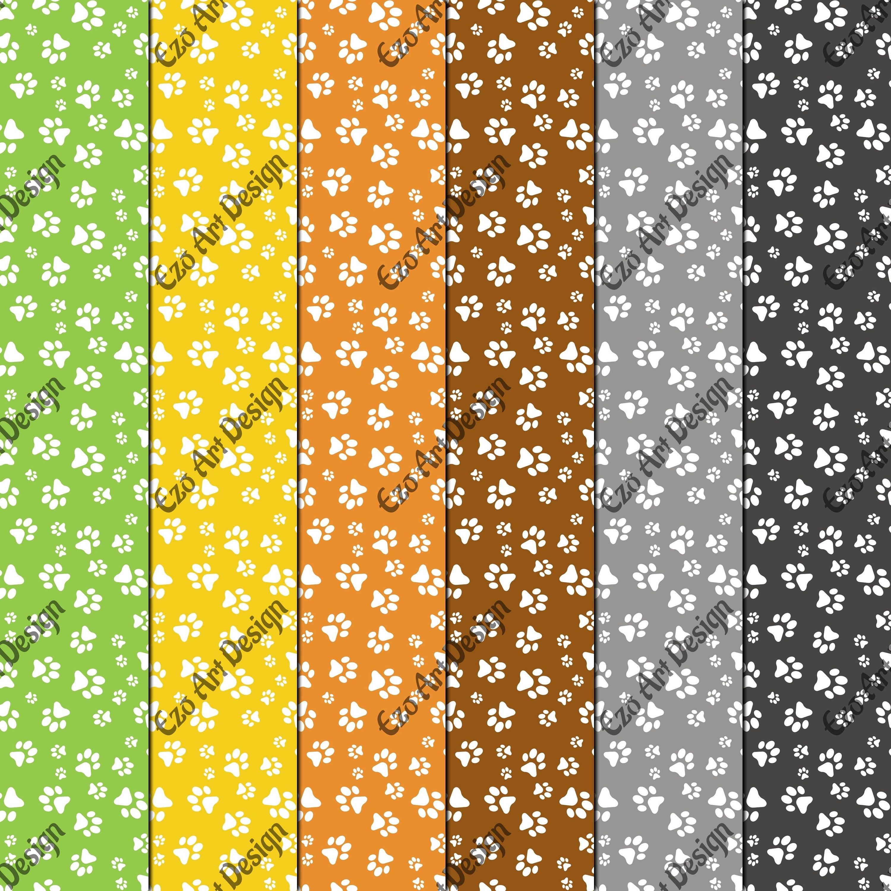 Paw Print Confetti Digital Paper Pack 24 Papers Scrapbook Papers ...
