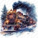 Vintage Christmas Train Clipart, Festive Holiday Art (digital Download ...