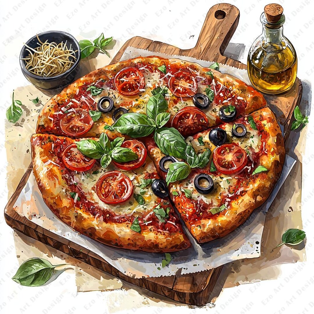 Delicious Italian Pizza Clipart, 10 High Quality JPG, Italian Cuisine ...