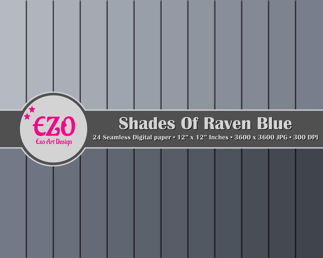 Shades of Raven Blue Digital Paper Pack 24 Papers - Etsy