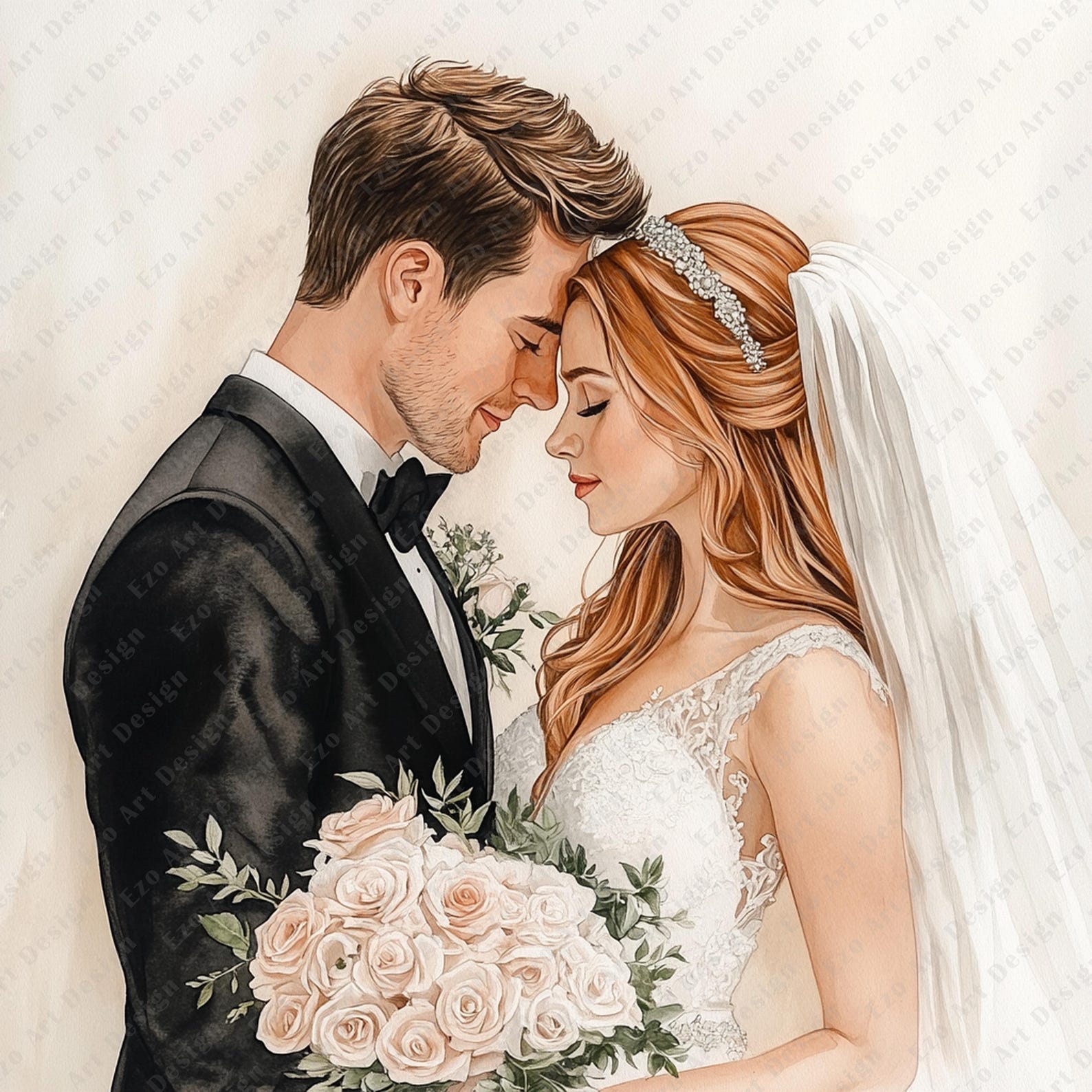 Bride and Groom Clipart, 12 JPG, Digital Download, Printable Wedding ...