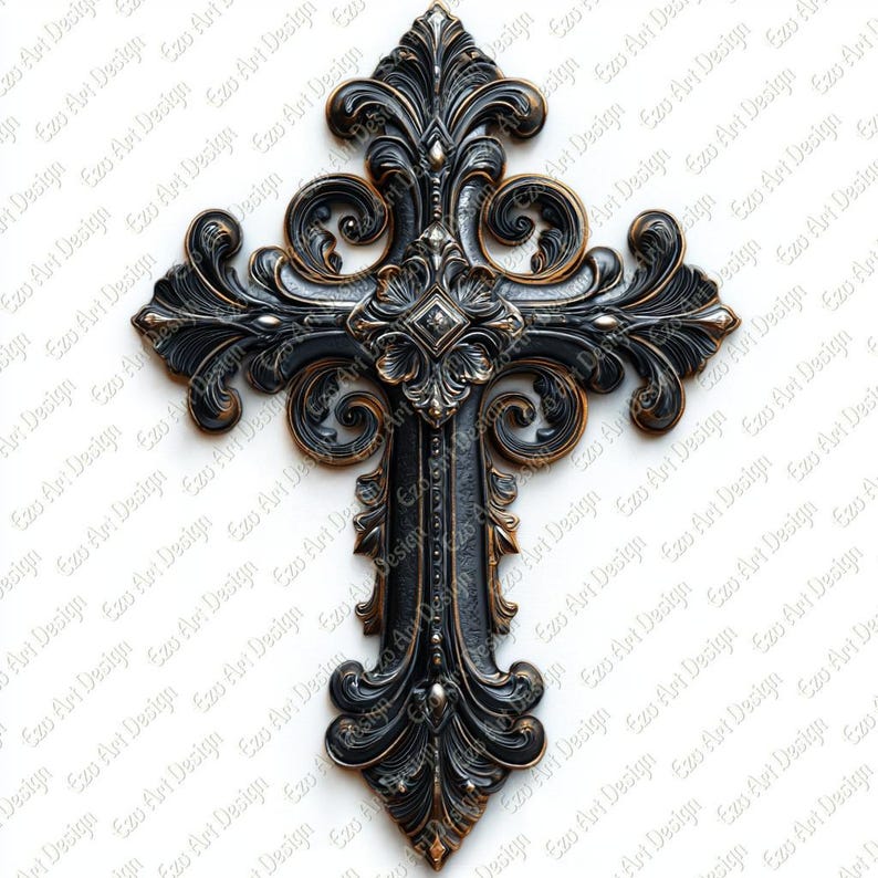 Vintage Gothic Cross Clipart, Sacred Christian Art (digital Download ...