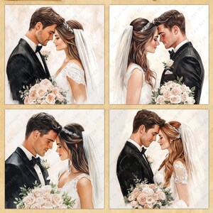 Bride and Groom Clipart, 12 JPG, Digital Download, Printable Wedding ...