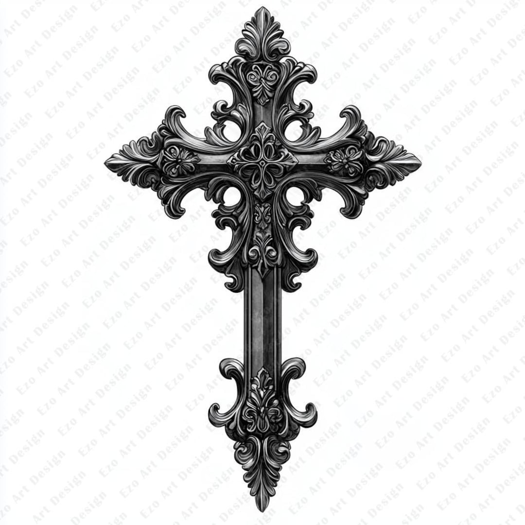 Gothic Cross Clipart, 10 High Quality JPG, Christian Crosses, Faith ...