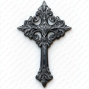Gothic Cross Clipart, 10 High Quality JPG, Christian Crosses, Faith Inspired, Elegant Cross ...