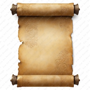 Medieval Scroll Clipart Bundle, 12 JPG, Digital Download, Printable ...