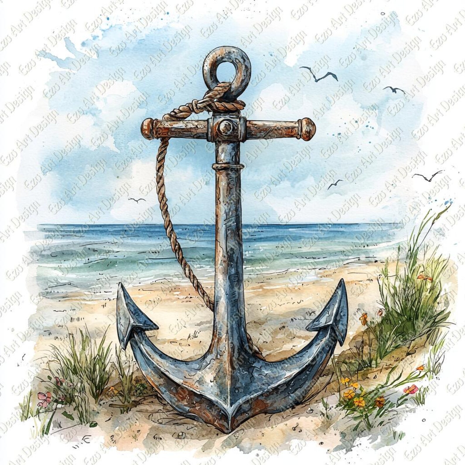 Vintage Rusted Anchor Clipart, Nautical JPG (digital Download) - Etsy
