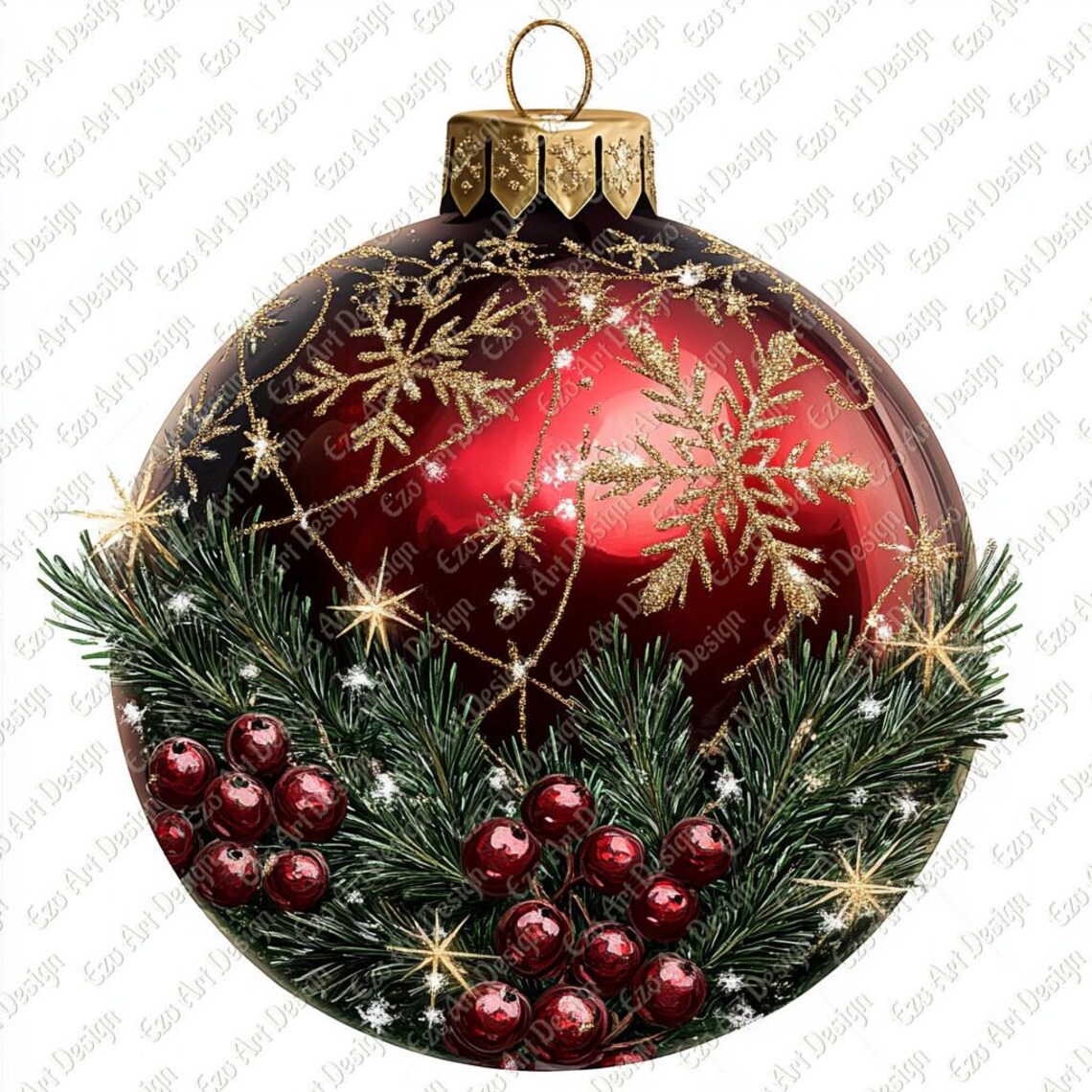 Red Christmas Bauble Clipart, Holiday Ornament (digital Download) - Etsy