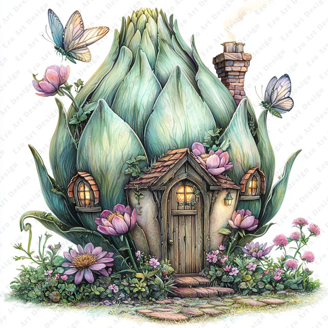 Whimsical Fairy Tale House Clipart, Vegetable Home (digital Download ...