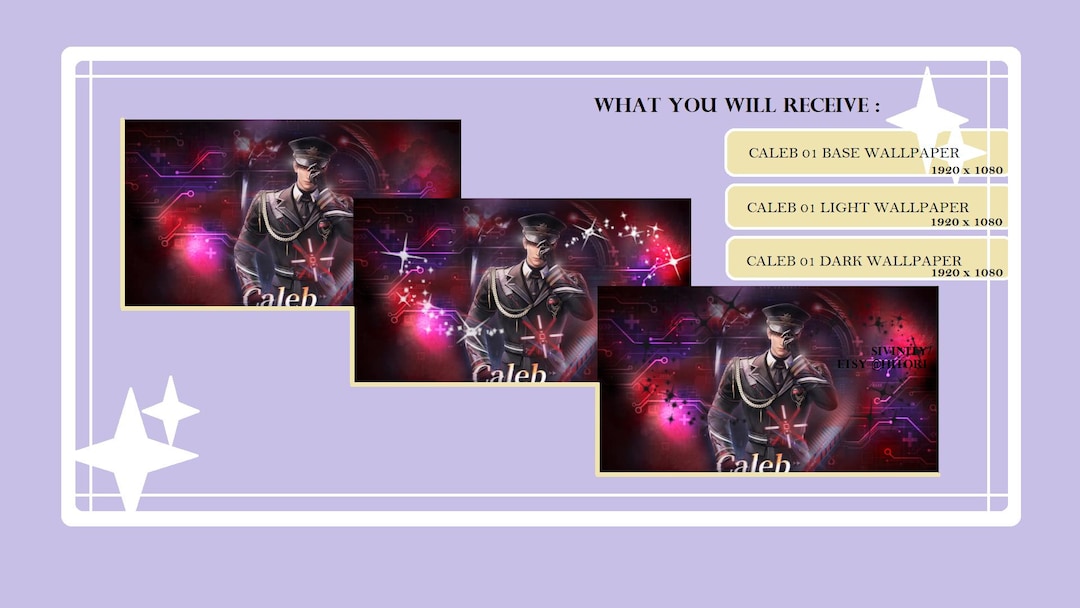 Caleb Love & Deepspace Wallpaper Set of 3 Romantic Aesthetic Desktop ...