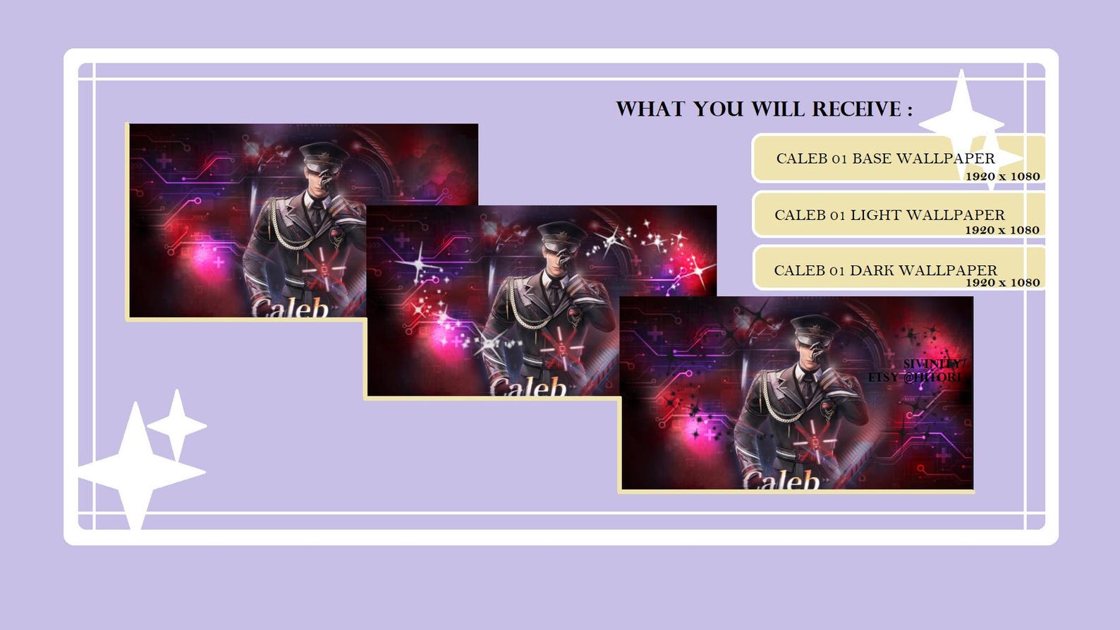 Caleb Love & Deepspace Wallpaper Set of 3 Romantic Aesthetic Desktop ...