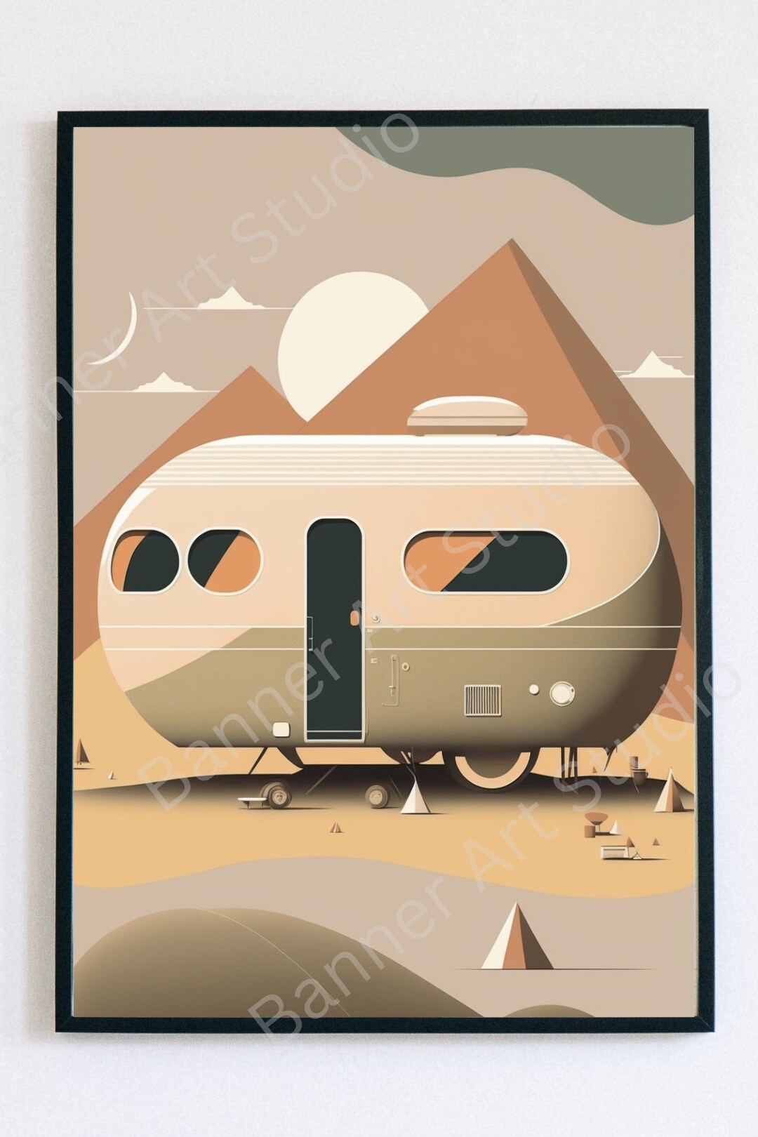 Funky Illustration of Caravan | Vector Art | Wall Art | AI Generated ...