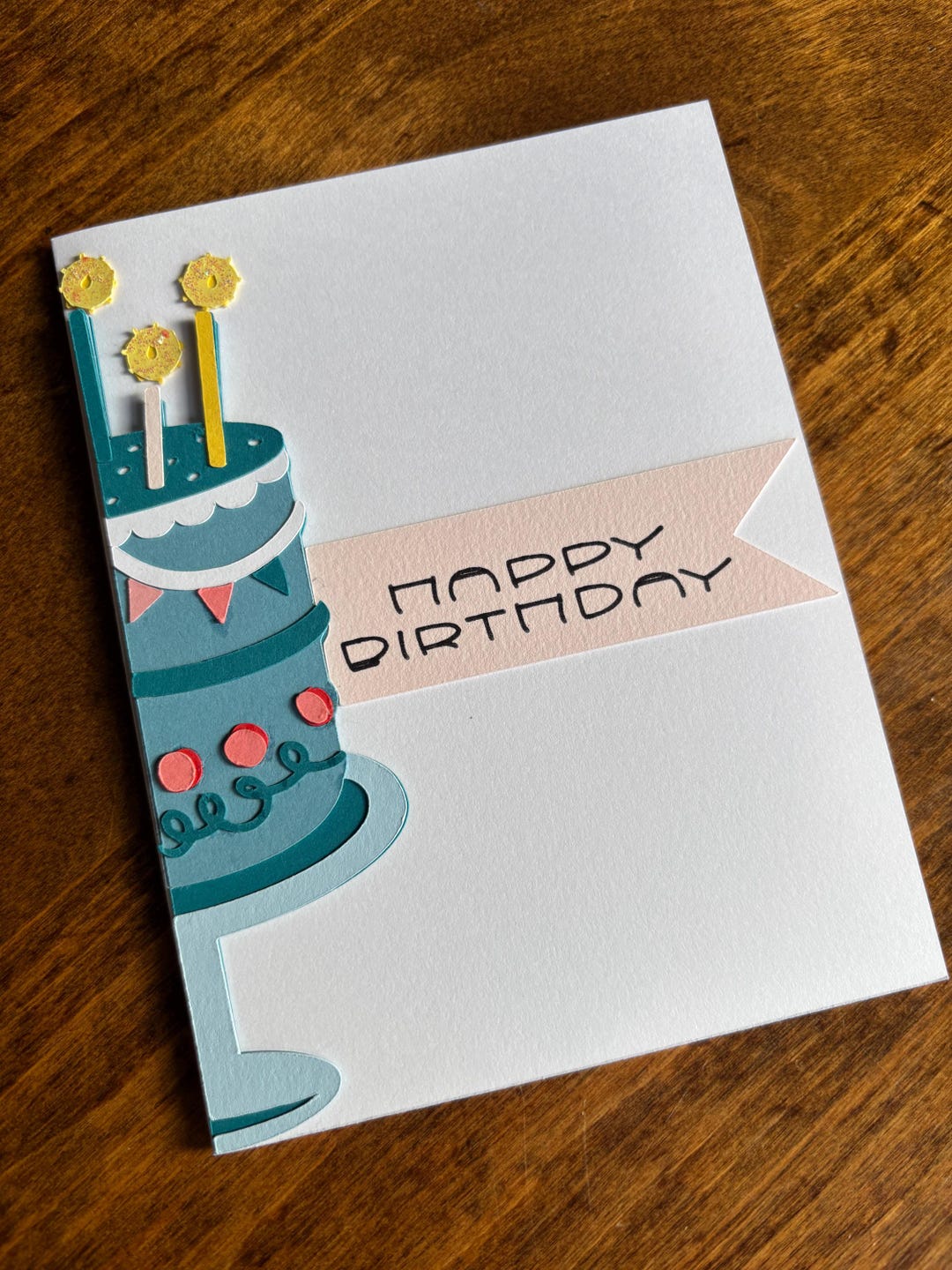 Birthday Cake Card, Handmade Birthday Card Die-cut Card - Etsy