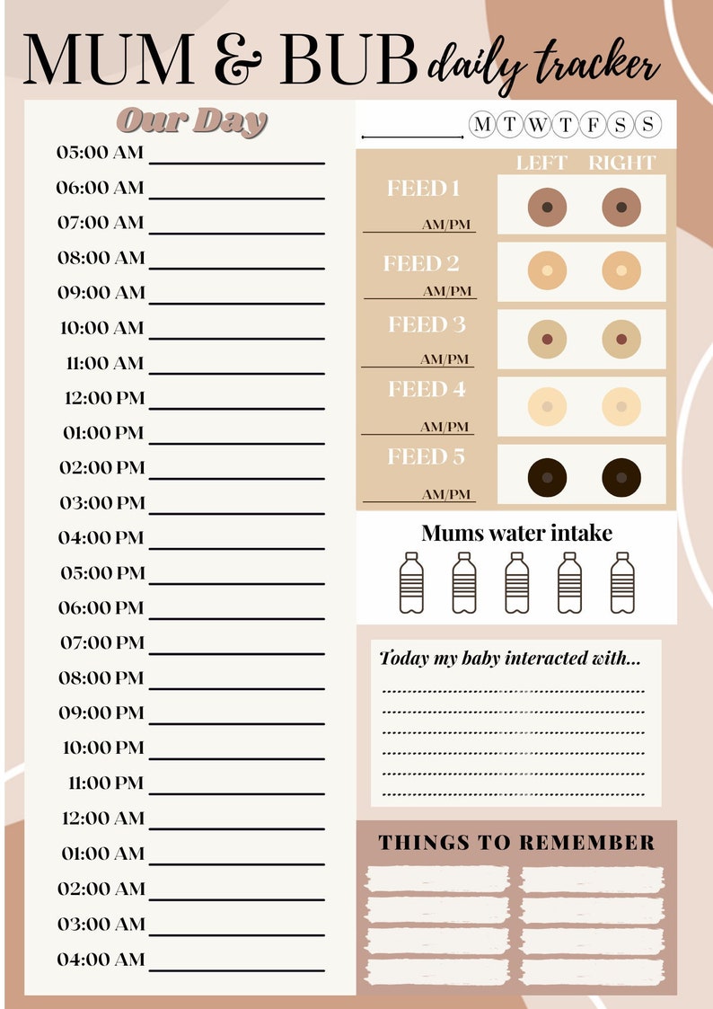 Newborn Daily Tracker - Etsy
