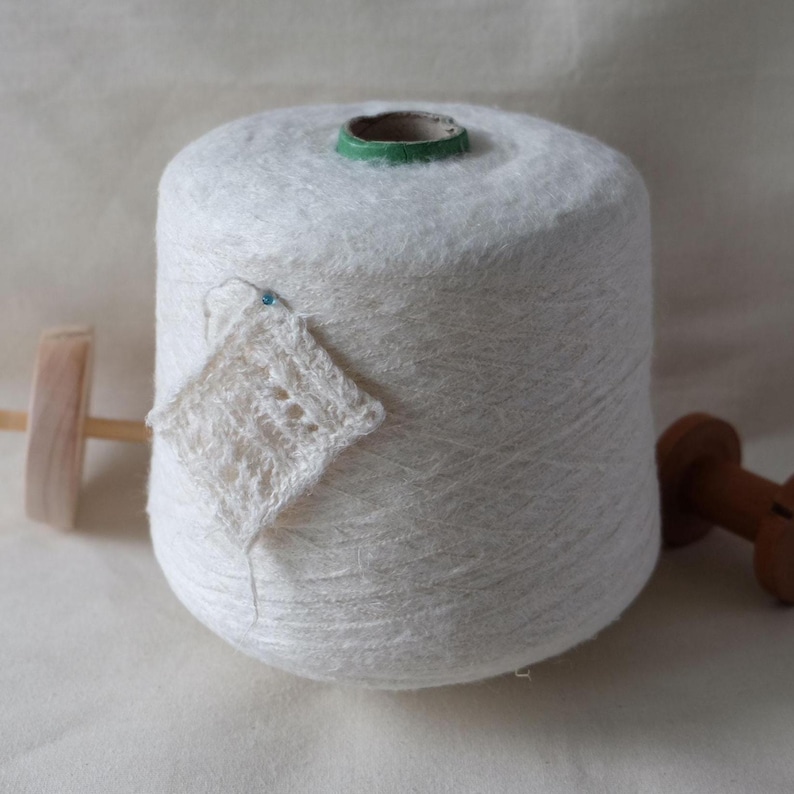 Italian GTI Linen Silk Brushed Art Yarn off White 1/3 Fingering Weight ...