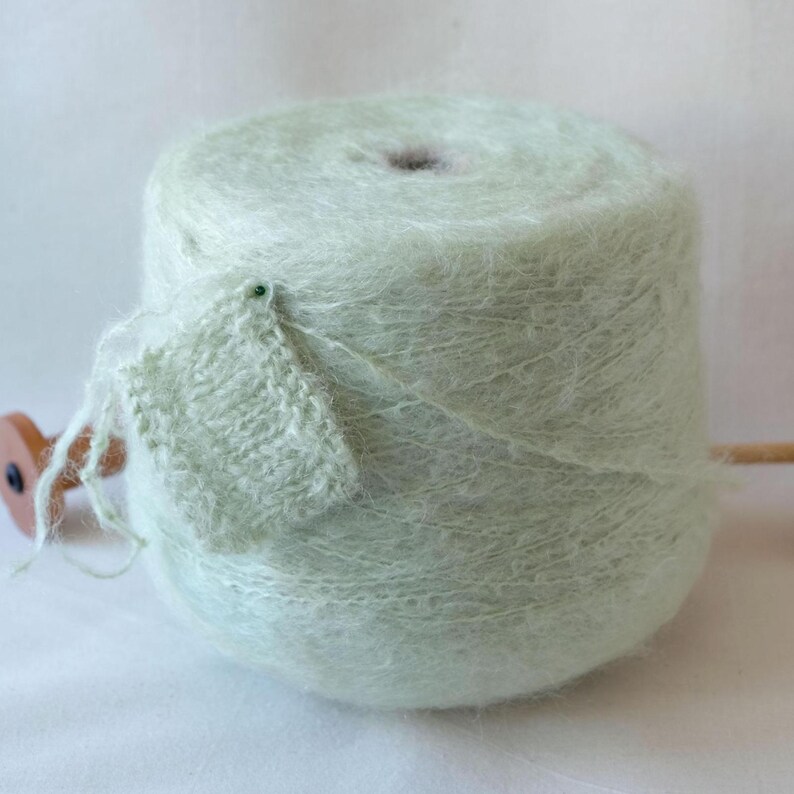 Fluffy Japanese Soft Angora Kid Mohair Merino Yarn 1/1.7 Matcha Lime ...