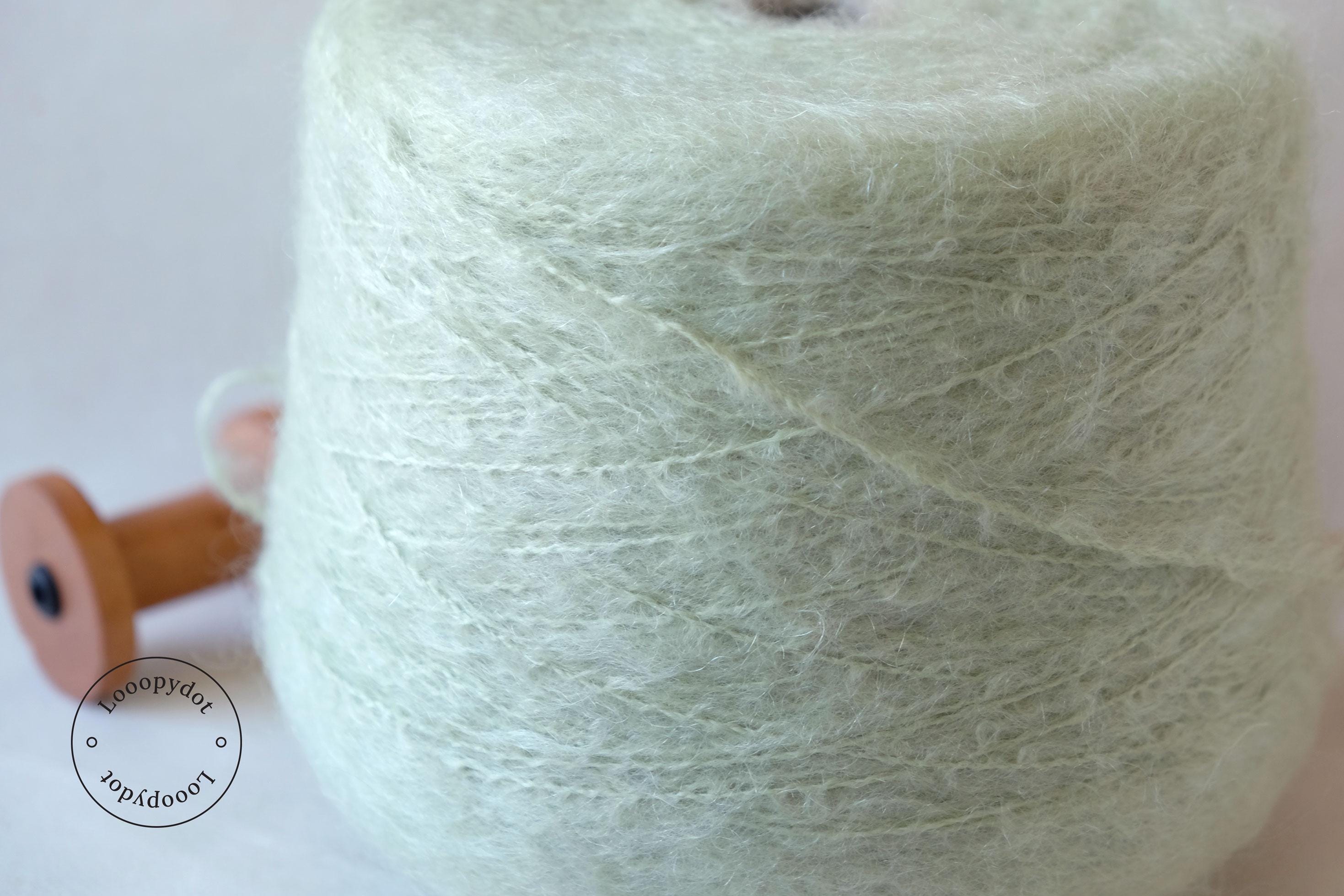 Fluffy Japanese Soft Angora Kid Mohair Merino Yarn 1/1.7 Matcha Lime ...