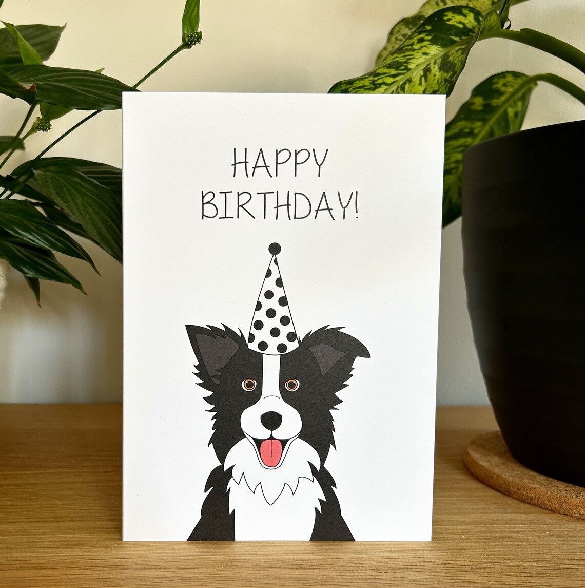 A5 Birthday Dog Card. Happy Birthday Border Collie Card. Collie in ...