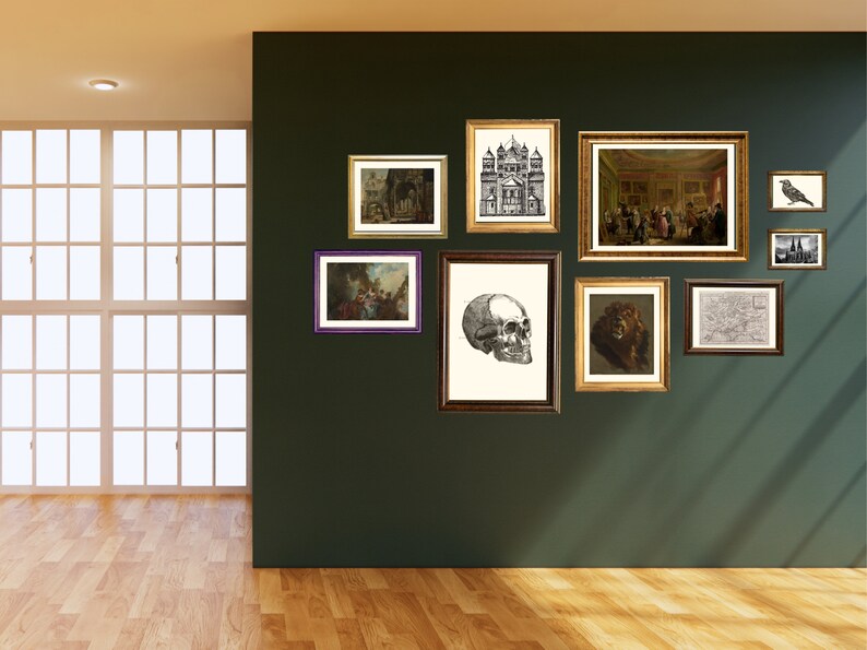 Printable Dark Academia Gallery Wall SET | Antique Prints Gothic ...
