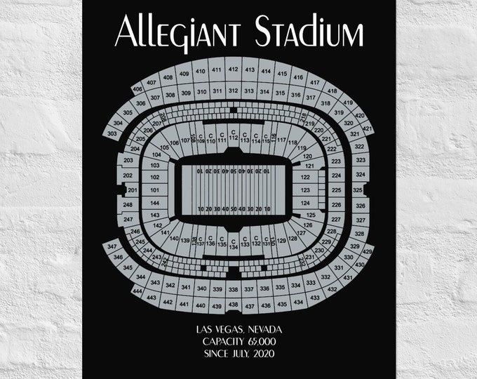 Las Vegas Raiders Allegiant Stadium Seating Chart Poster. NFL Football ...