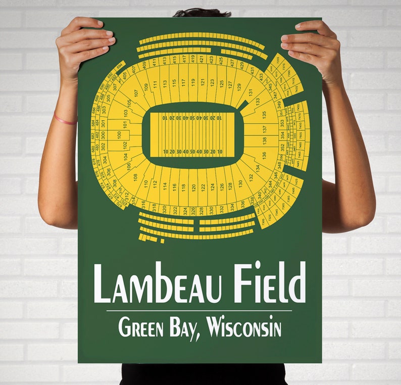 Green Bay Packers Lambeau Field Seating Chart Poster. NFL - Etsy