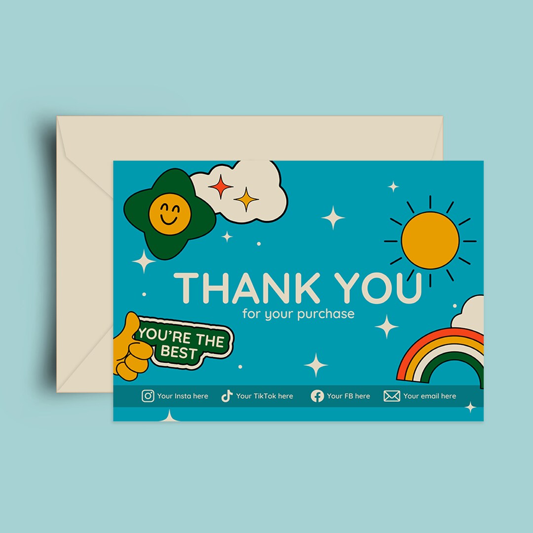 Digital Y2K Thank You Card - Etsy