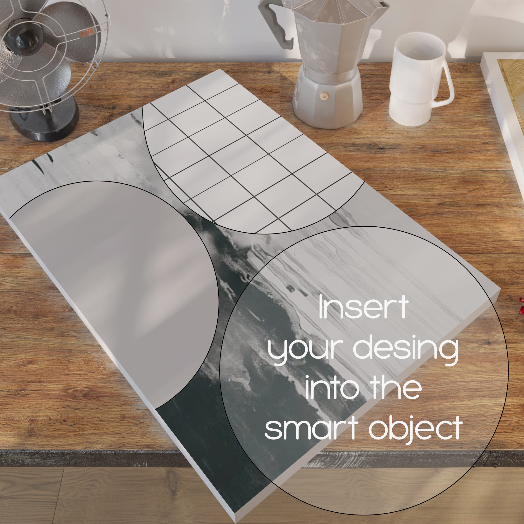 Industrial Canvas Mockup on Desk, Digital Art Mockup in Industrial ...