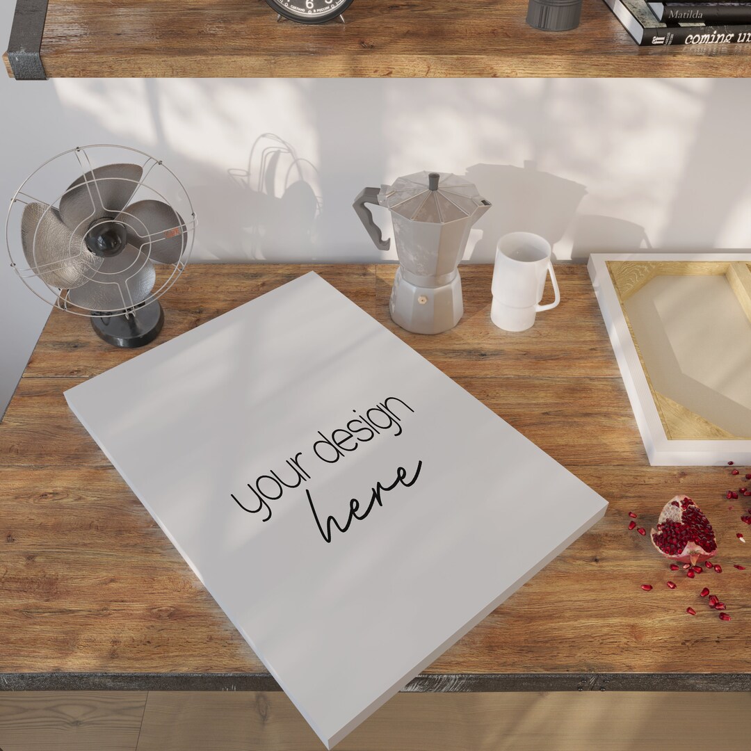 Industrial Canvas Mockup on Desk, Digital Art Mockup in Industrial ...