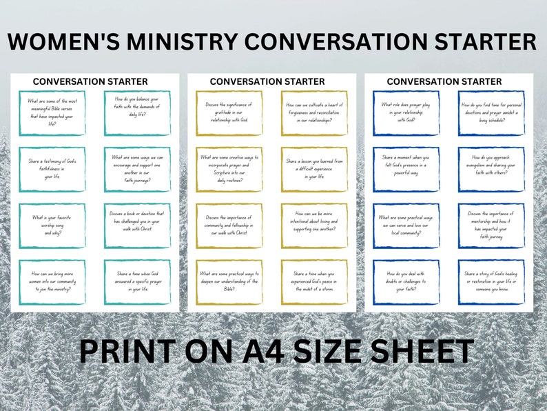 Women Ministry Conversation Starter Women's Ministry - Etsy