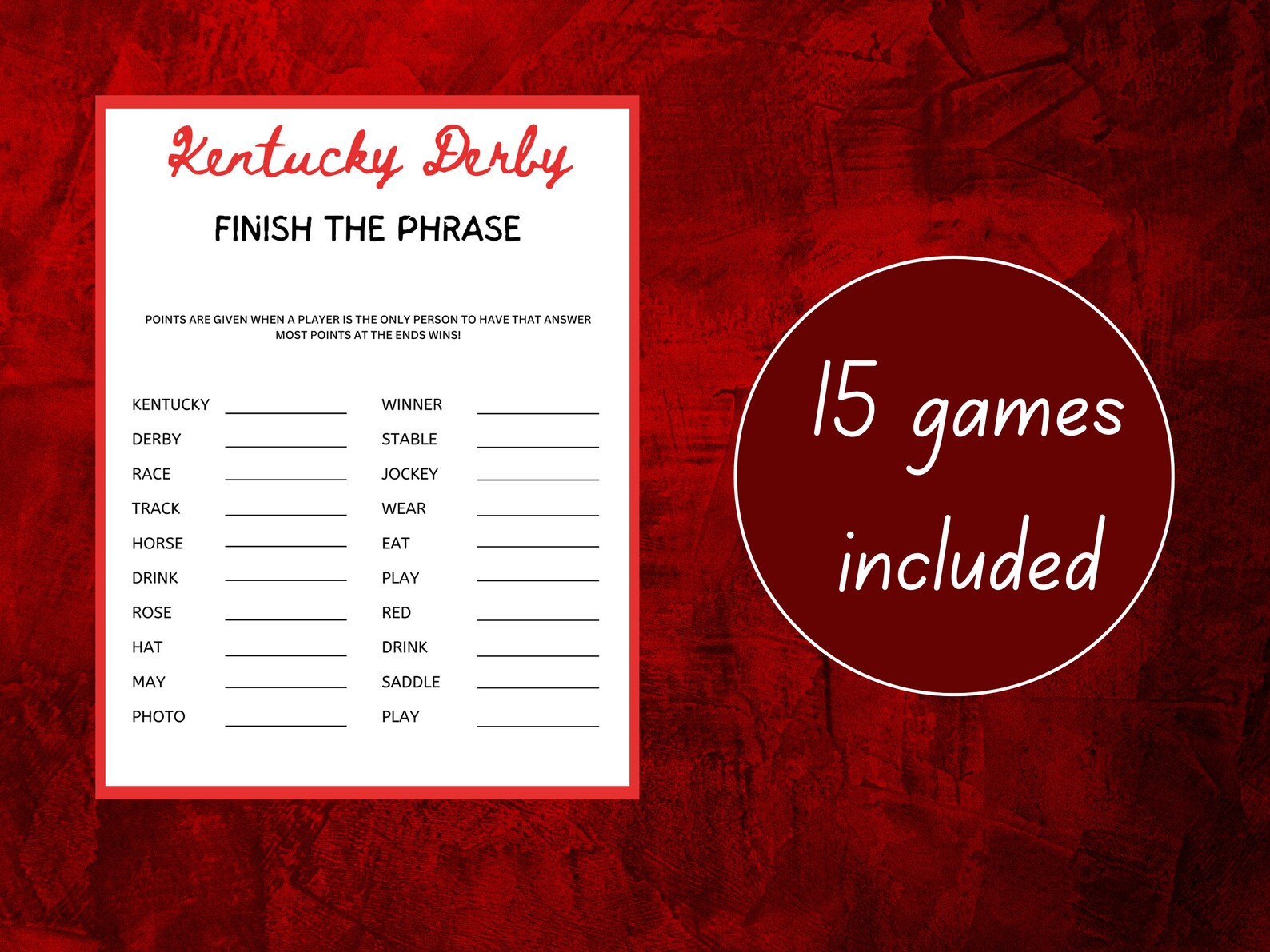 Kentucky Derby Games | Kentucky Word Search | Derby Adult Games ...