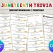 Juneteenth Trivia Game Juneteenth Quiz African American History ...